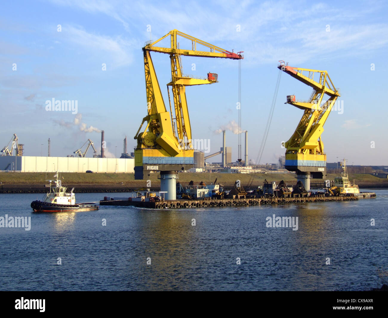 Crane barges Condor & Adelaar at IJmuiden Stock Photo - Alamy