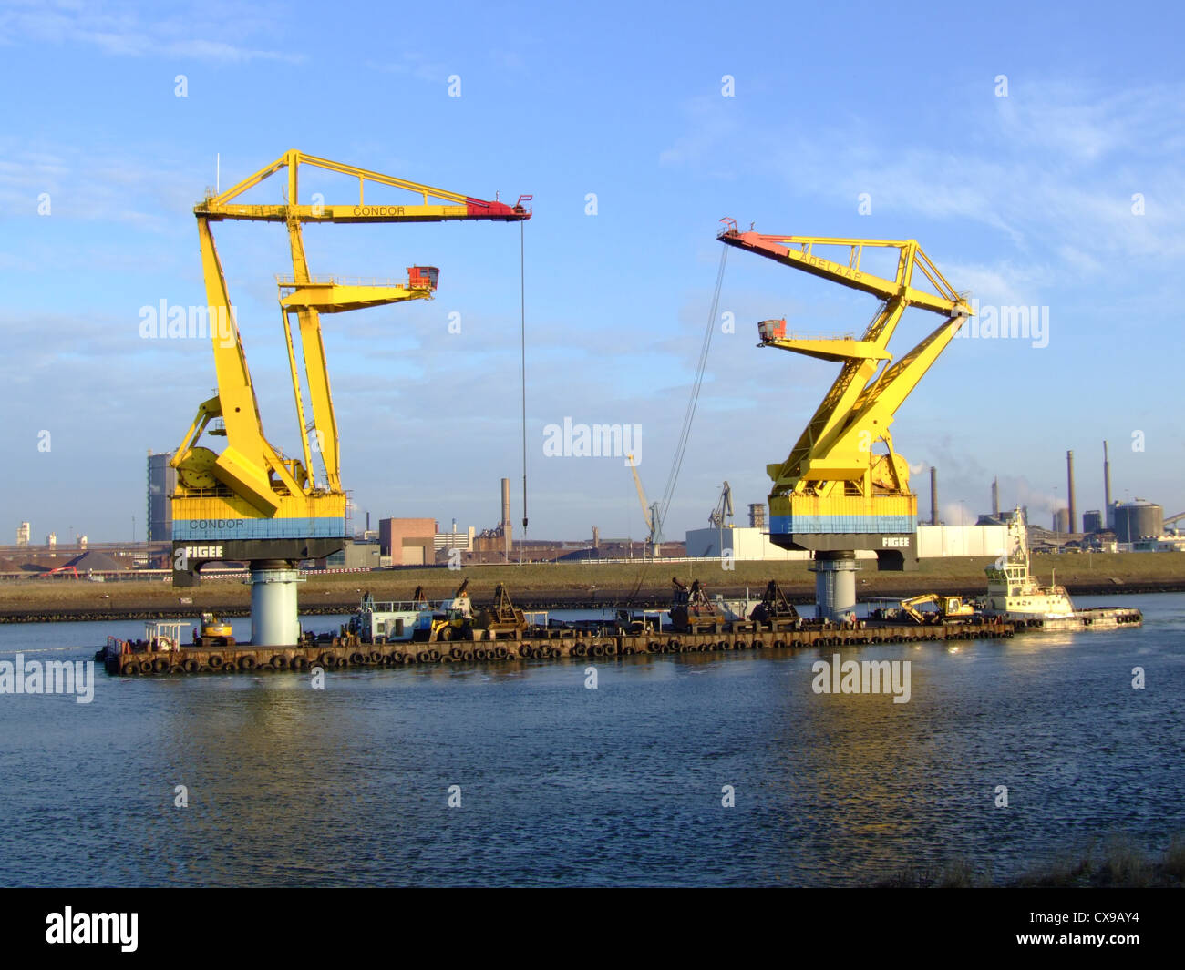 Crane barges Condor & Adelaar at IJmuiden Stock Photo - Alamy