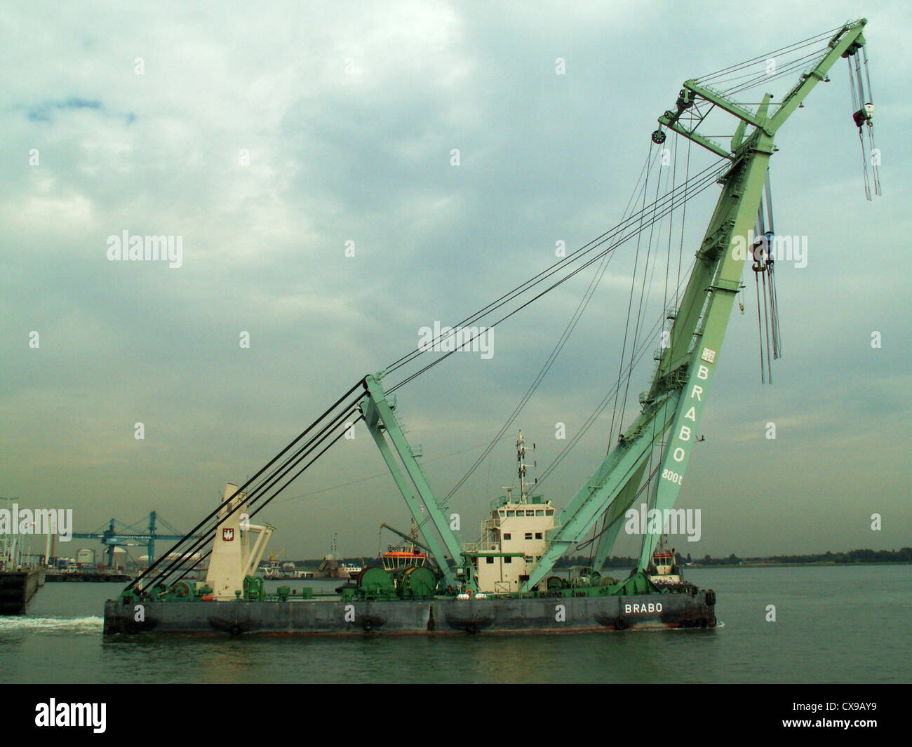 Brabo 800t crane barge at Port of Antwerp Stock Photo - Alamy
