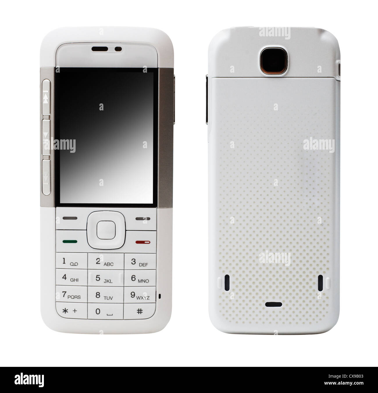 Modern mobile phone isolated on white background Stock Photo - Alamy
