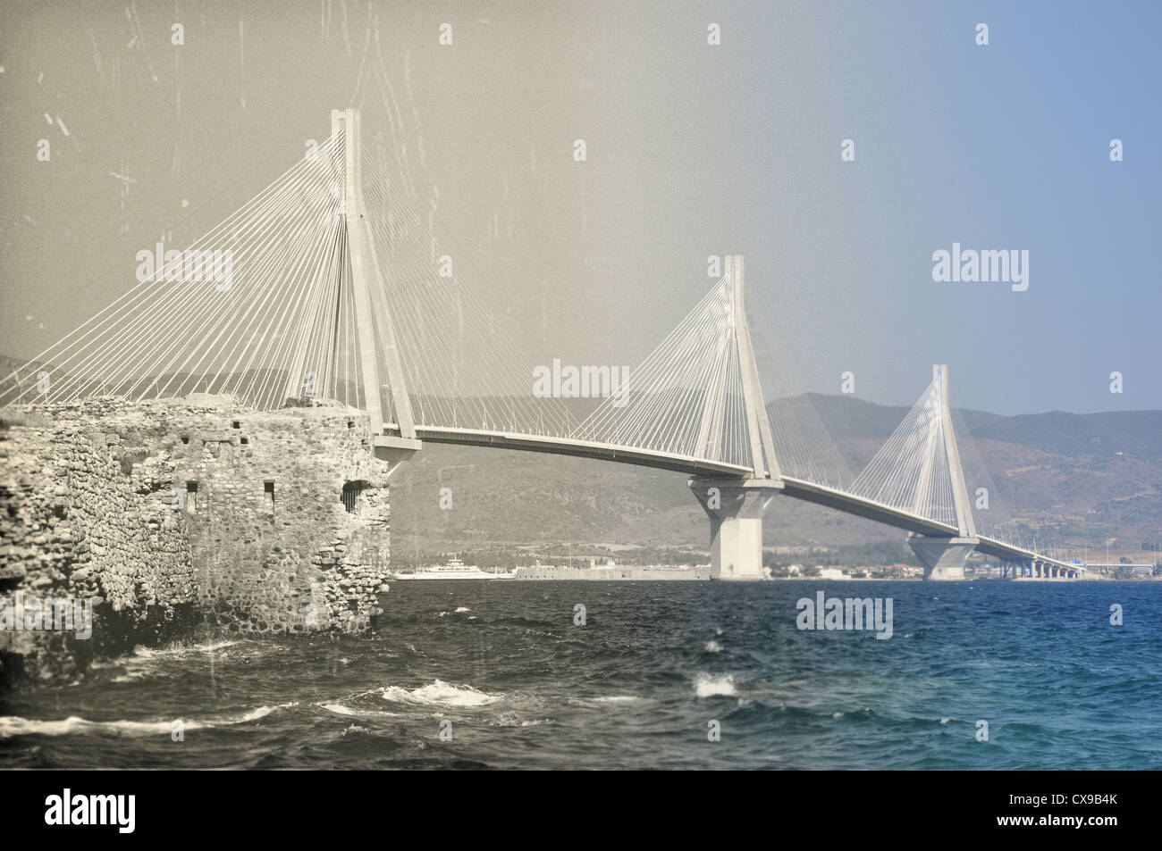 Rion-Antirion Bridge - where history meets future Stock Photo - Alamy