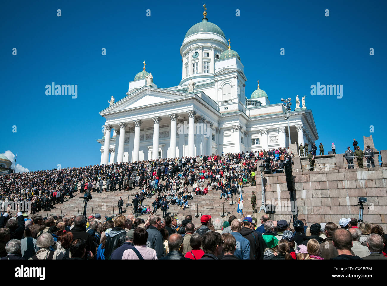 Flags day in Senate Square Helsinki Finland Stock Photo - Alamy