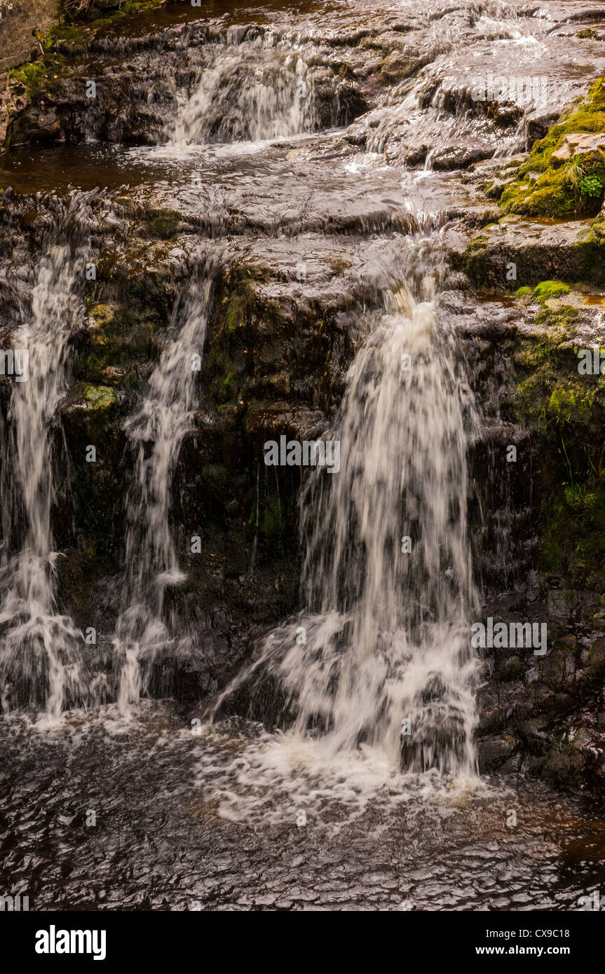 A waterfall in Hawes in Wensleydale , Yorkshire Dales , England ...