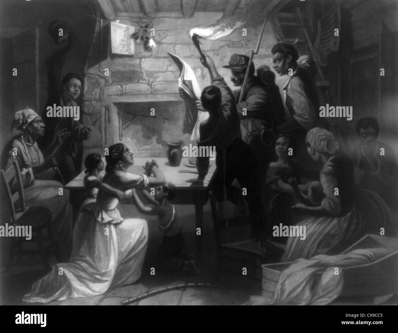 Reading the Emancipation Proclamation Stock Photo - Alamy