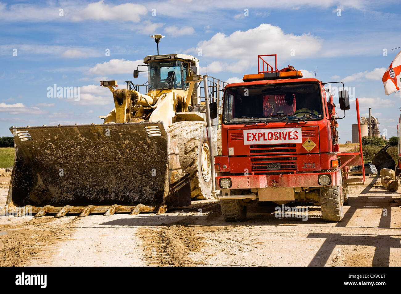 Earthmover & Explosives Truck at Ketton Cement Plant, Stamford ...