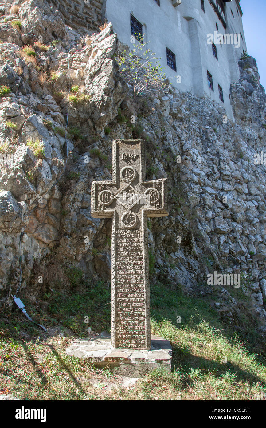 Cross at Bran Castle (Dracula's castle), Bran, Romania near Brasov ...