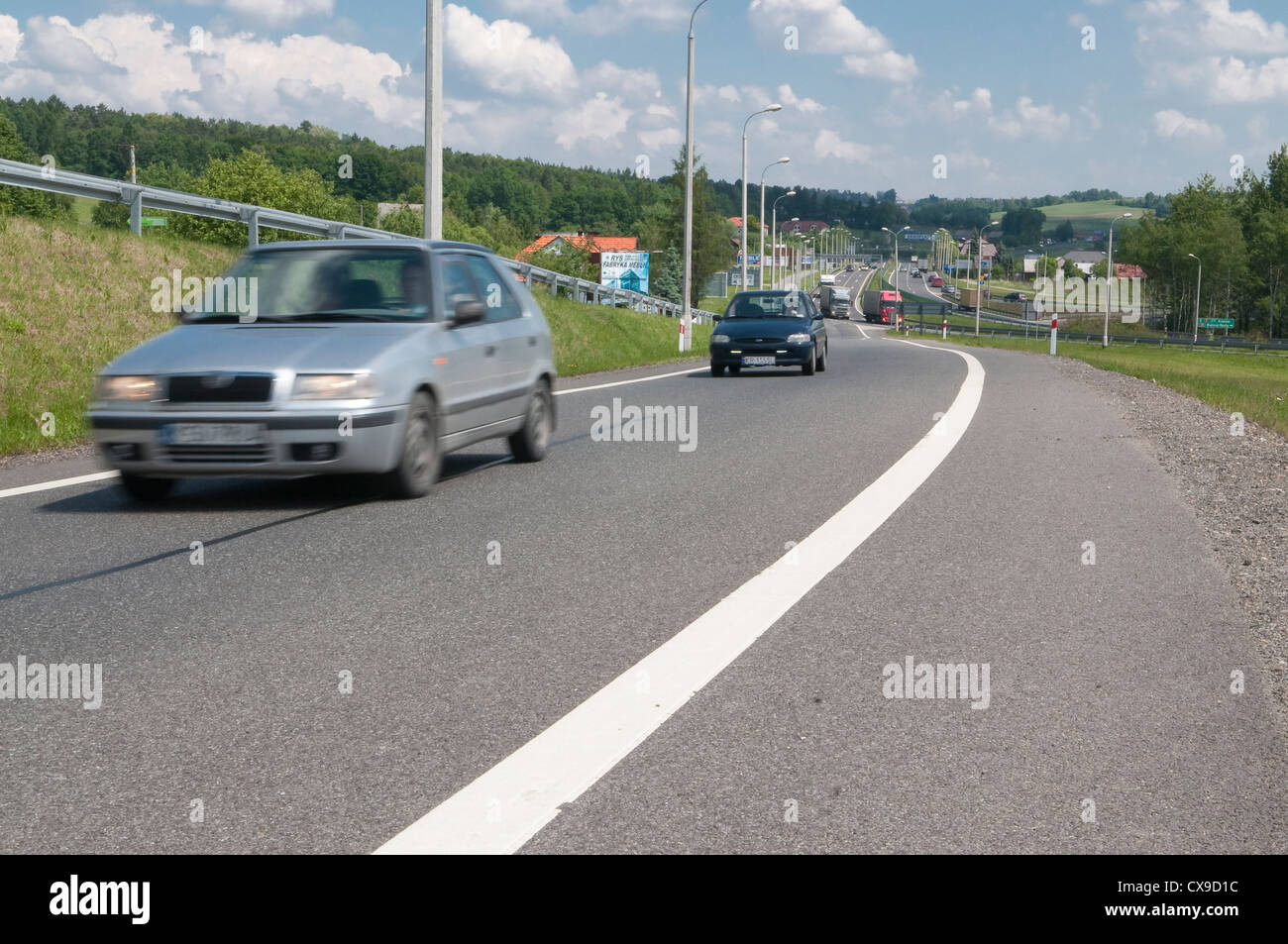 Motorway junction, road E77 Krakow - Zakopane, near Krakow, looking ...