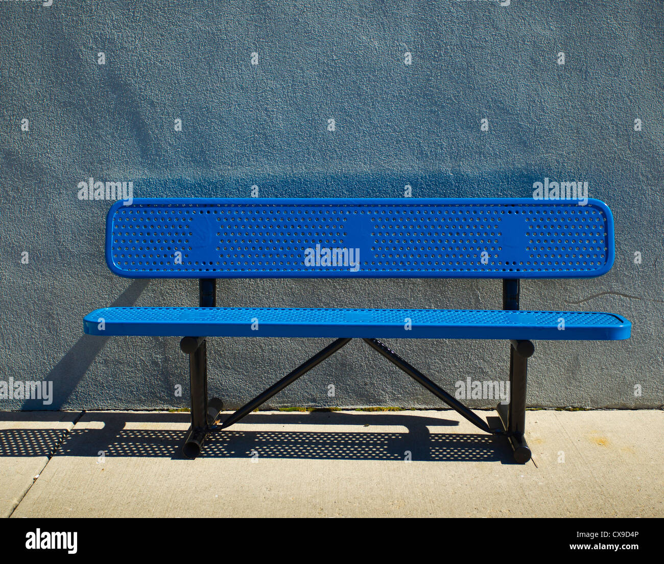 A blue bench Stock Photo - Alamy