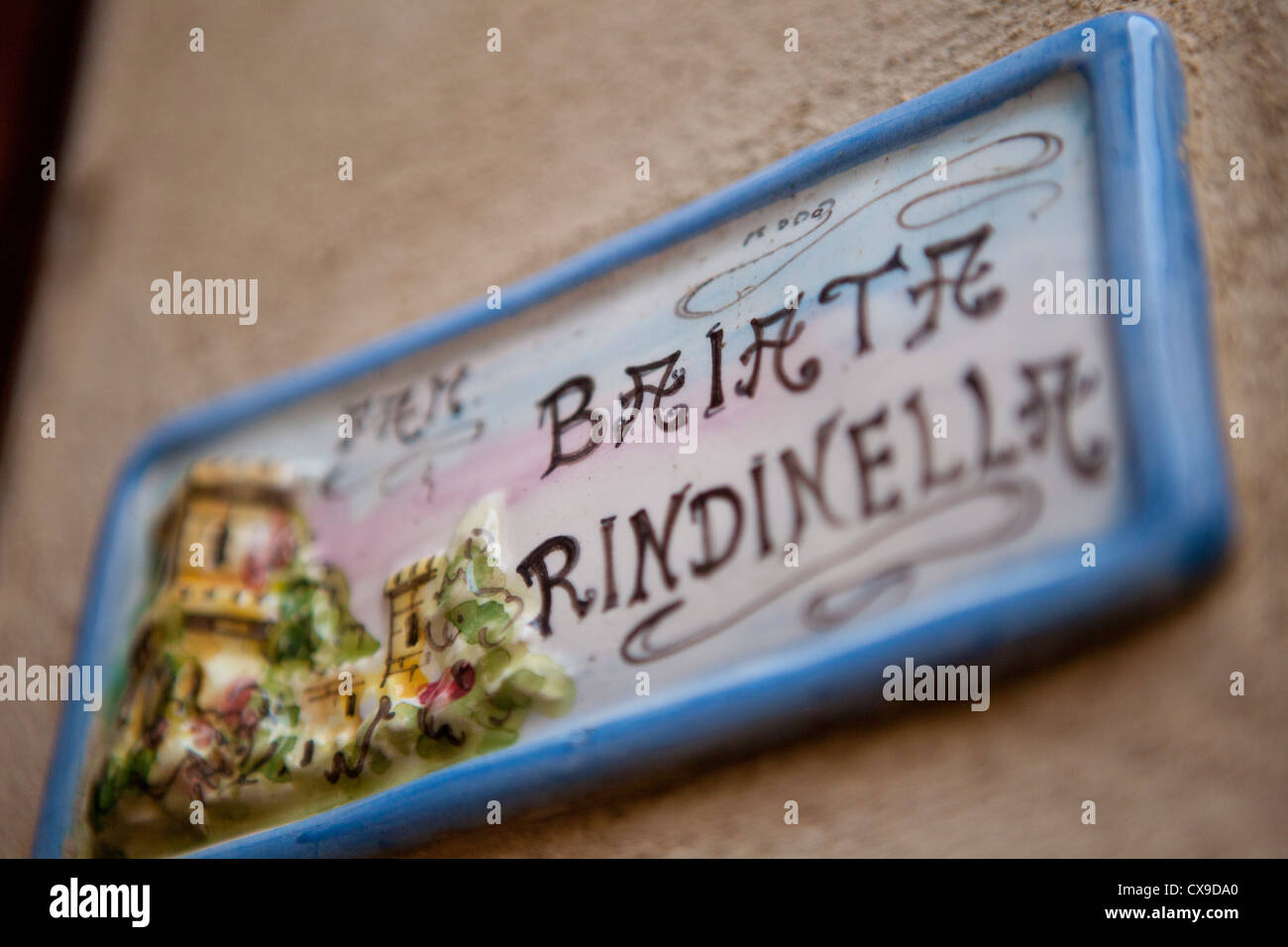 Italian house sign, Italy Stock Photo - Alamy
