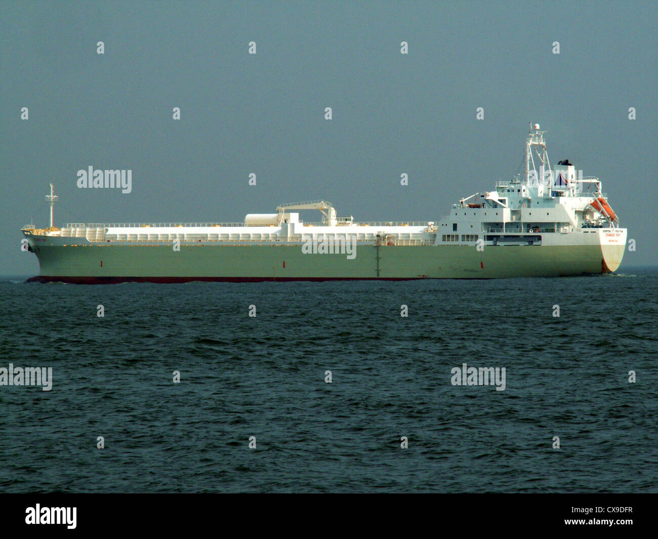 Orange Sky - IMO 9228370 - Callsign ELZU 2, at Port of Rotterdam Stock ...