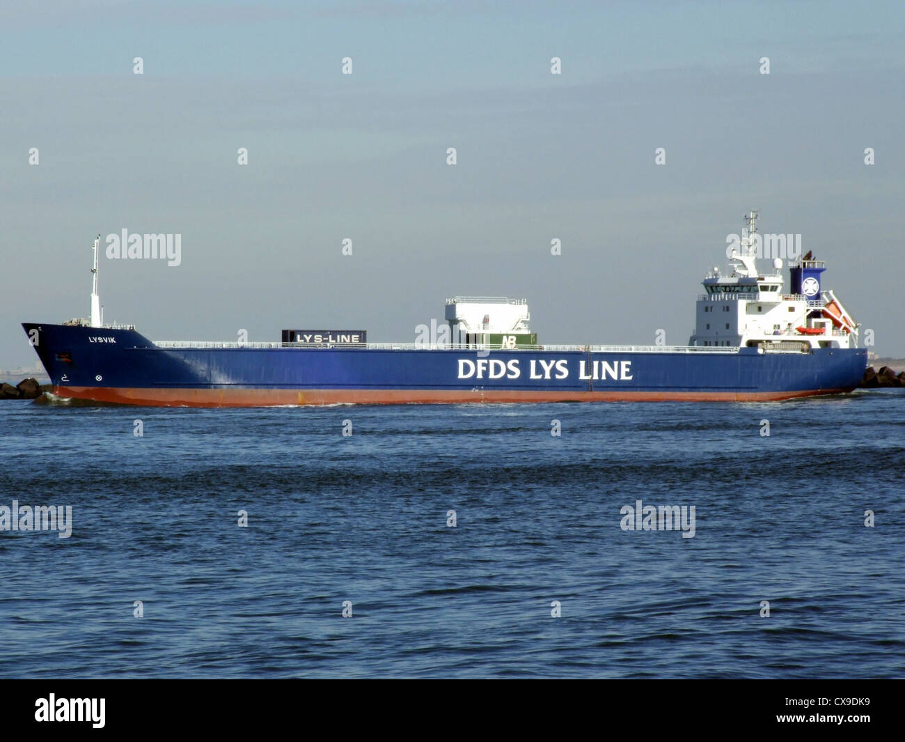 The Lysvik is a cargo ship docked at a port, part of a larger logistics ...