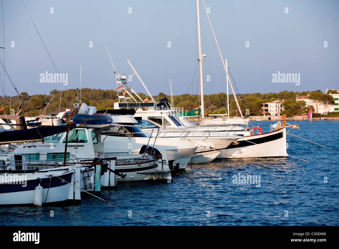 fishing boat in summer outside in sea at harbour background Stock Photo ...