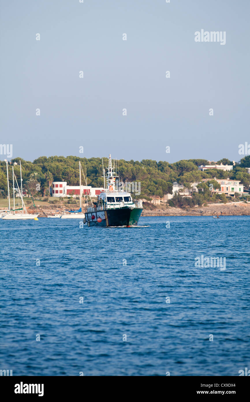 fishing boat in summer outside in sea at harbour background Stock Photo ...