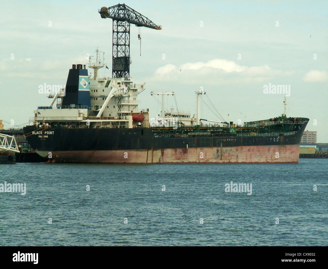 Black Point at Botlek, Rotterdam is a significant port area where ships ...