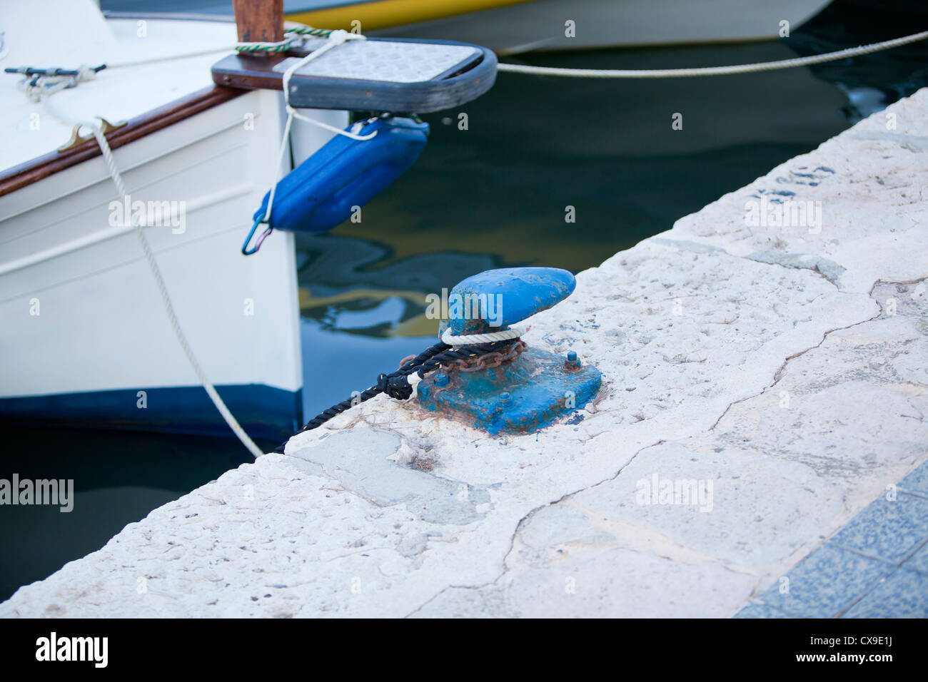 fishing boat in summer outside in sea at harbour background Stock Photo ...