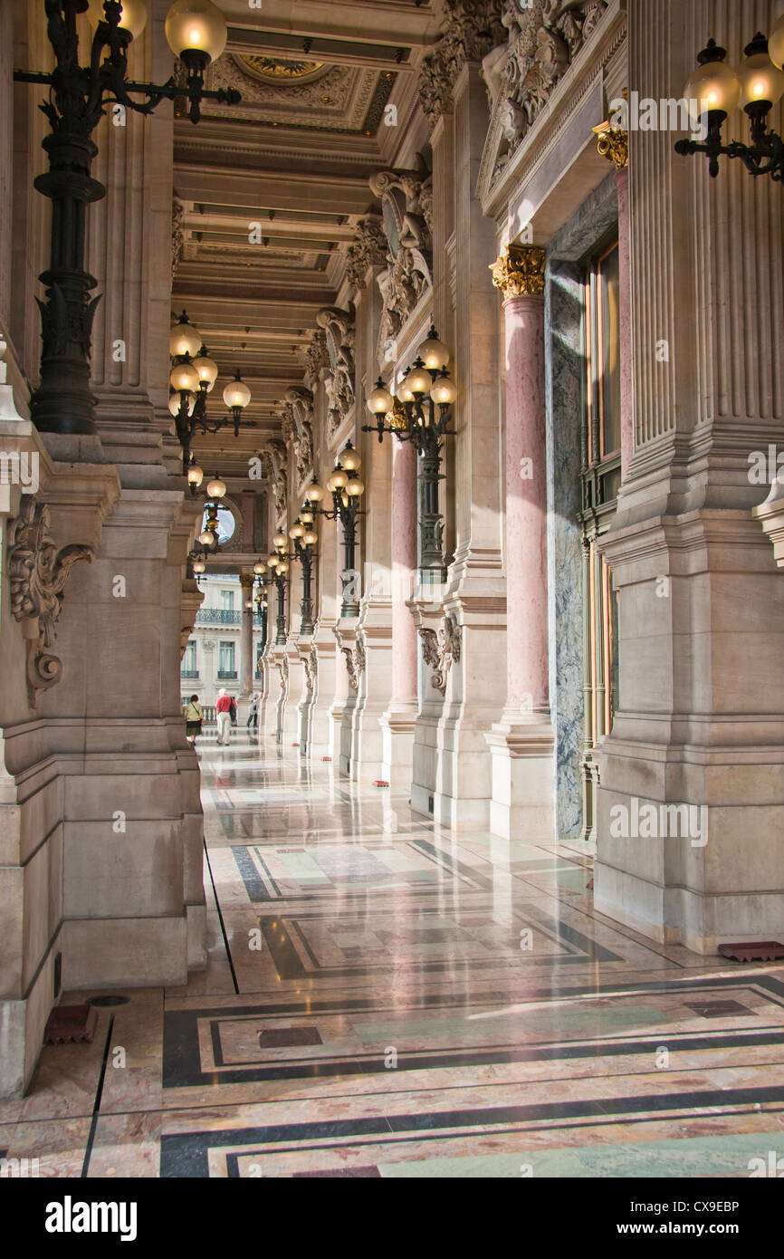 Marble-floored balcony of a highly ornate building Stock Photo - Alamy