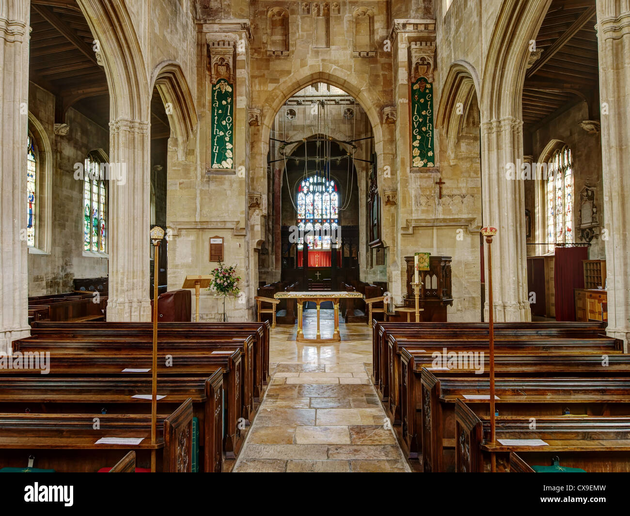Fairford St Mary's Church Interior Stock Photo - Alamy