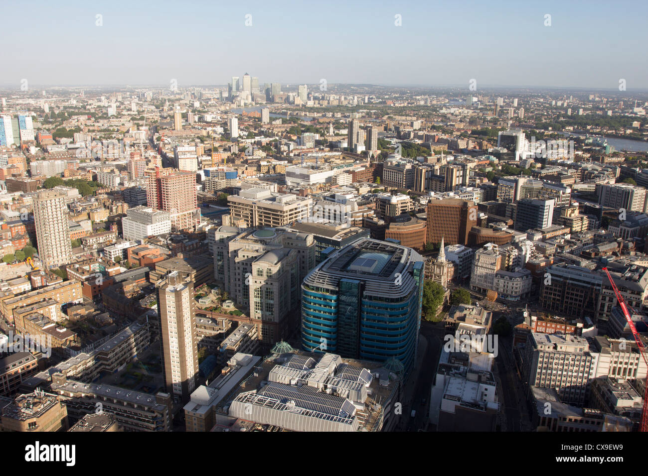 View of East London from 40th floor of Heron Tower - City of London ...