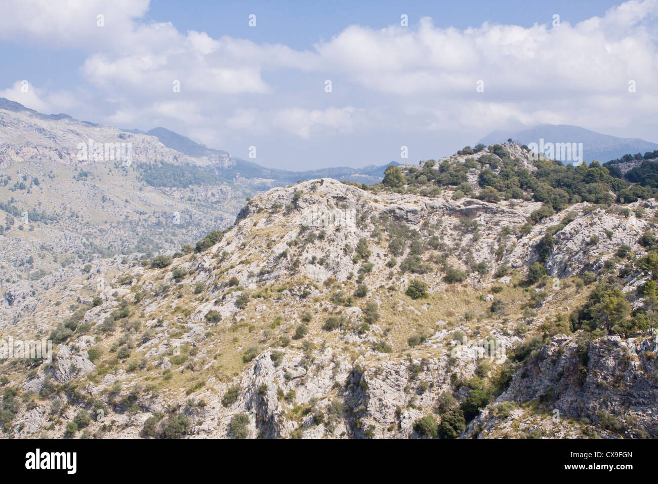 beautiful landscape panorama with mountain and mediterranean sea in ...