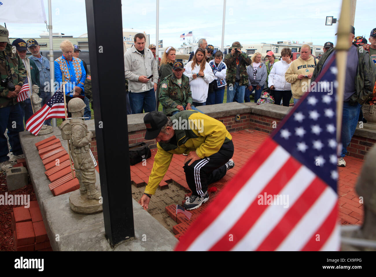 Kokomo Indiana Vietnam Veterans Reunion 2012 placing memorial bricks ...