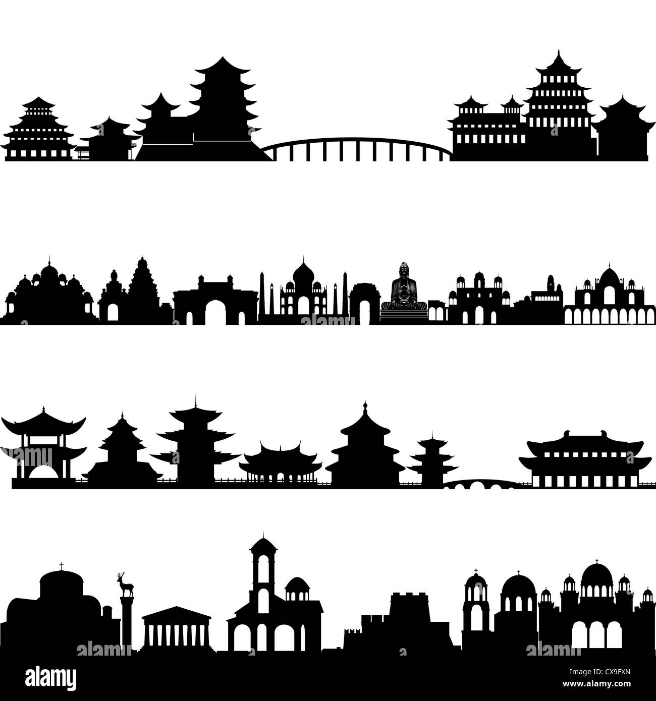 Buildings outlines Black and White Stock Photos & Images - Alamy