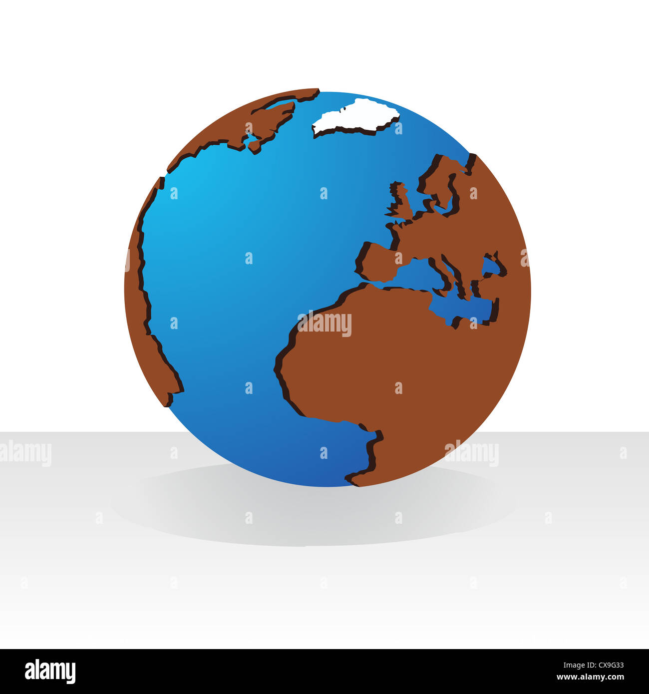 Layout of the world. Illustration on white background Stock Photo - Alamy