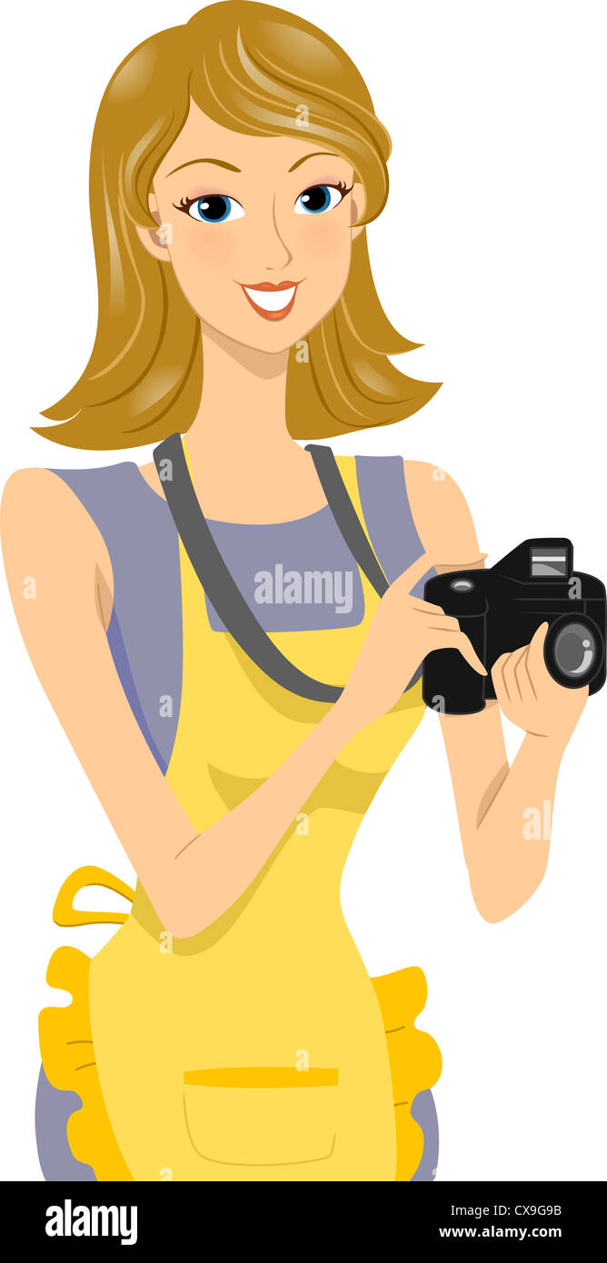 Woman Photographer Cartoon