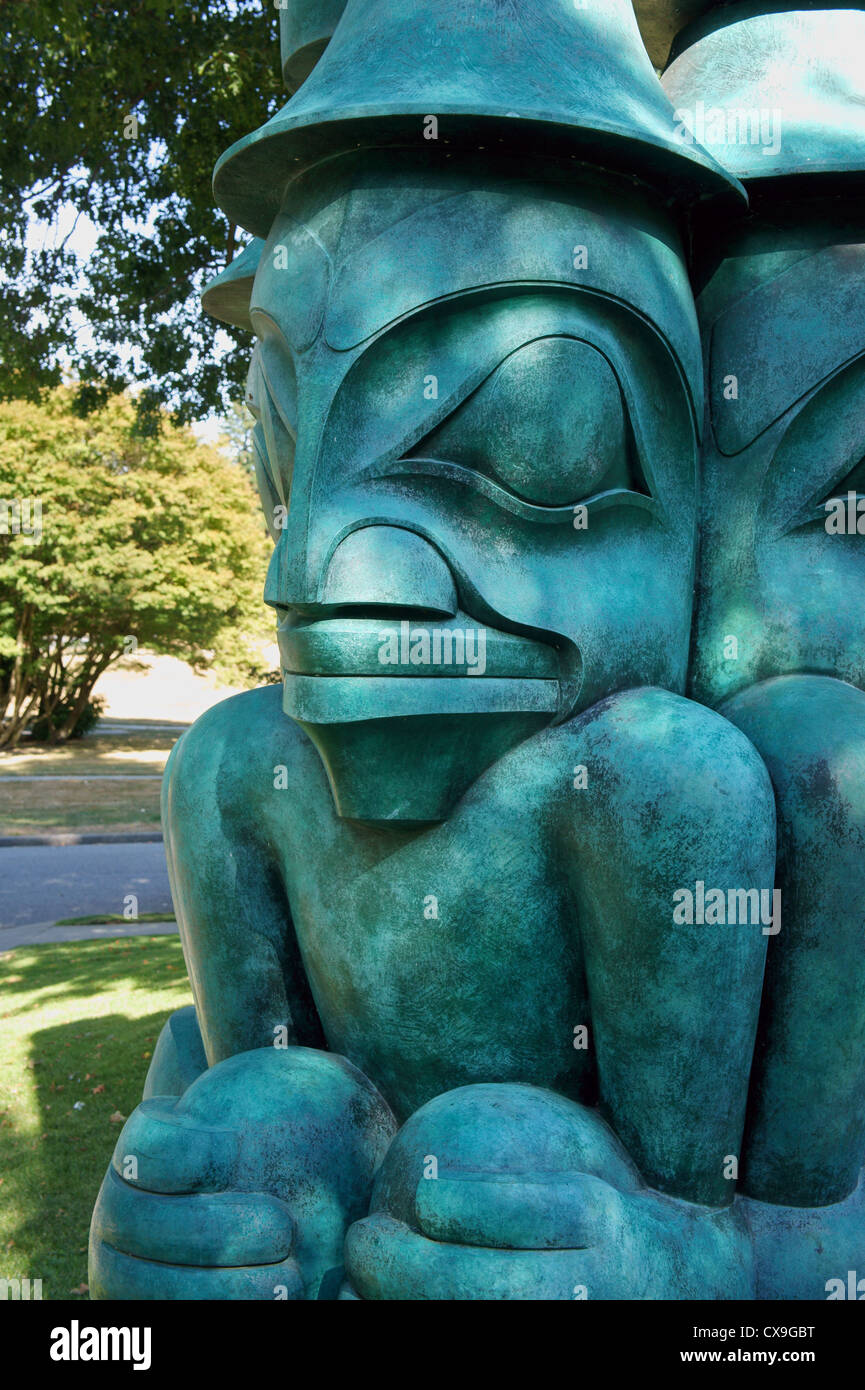 Three Watchman bronze Haida sculpture by Jim Hart, Vancouver, BC ...