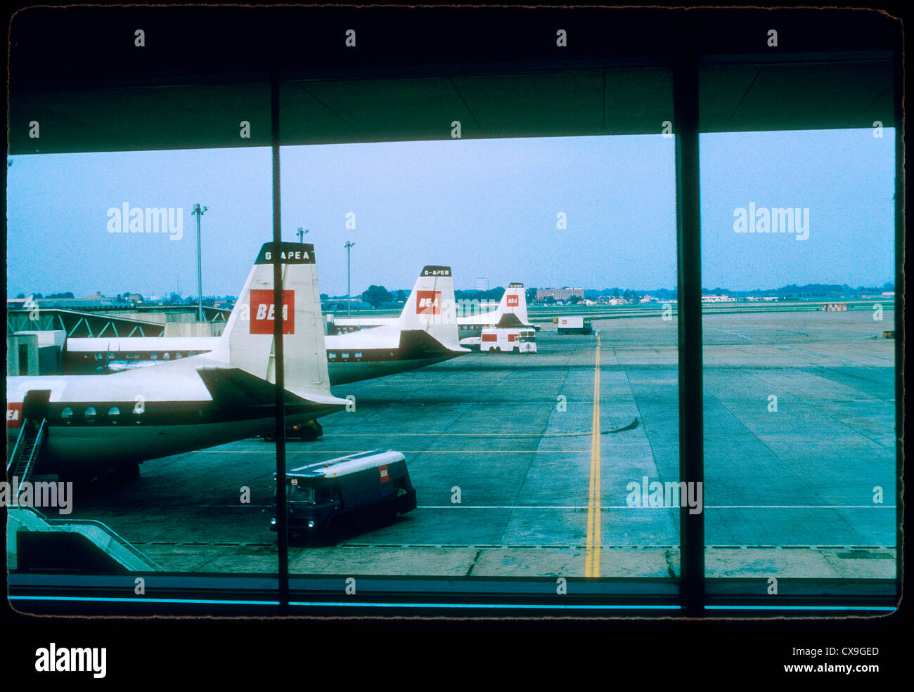 British European Airways airplanes parked on tarmac heathrow airport ...