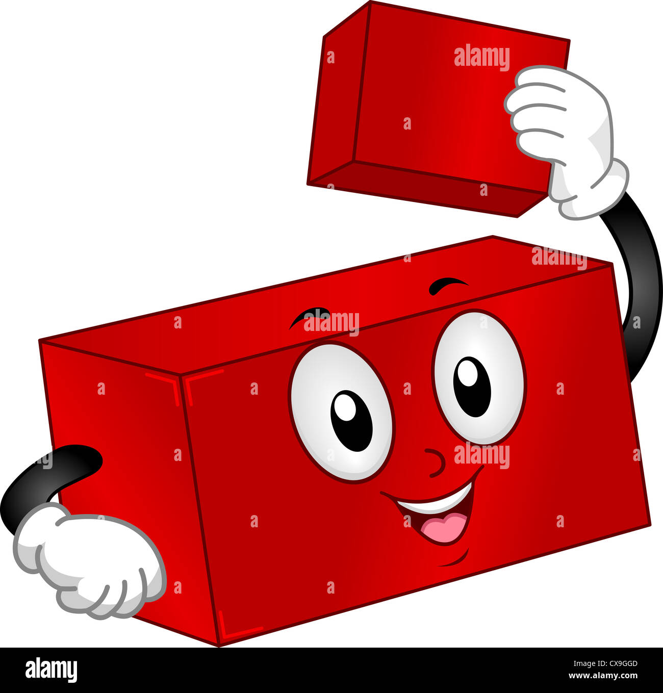 Mascot Illustration of a Building Block Placing a Smaller Block on its ...
