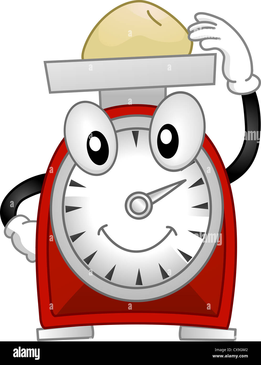 Mascot Illustration of a Measuring Scale Measuring an Item Stock Photo ...