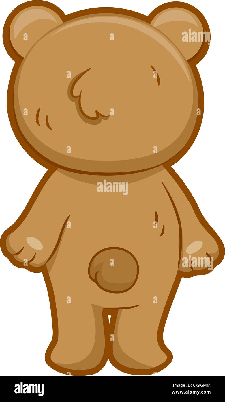 Illustration Featuring the Back View of a Bear Stock Photo - Alamy