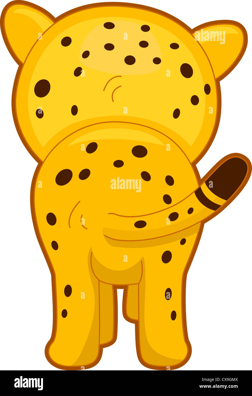 Illustration Featuring the Back View of a Cheetah Stock Photo - Alamy