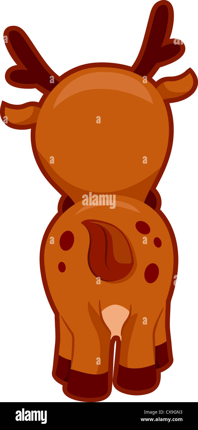 Illustration Featuring the Back View of a Deer Stock Photo - Alamy