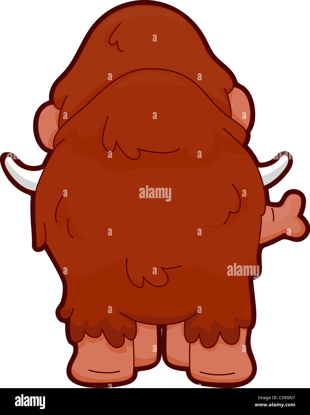 Illustration Featuring the Back View of a Wooly Mammoth Stock Photo - Alamy