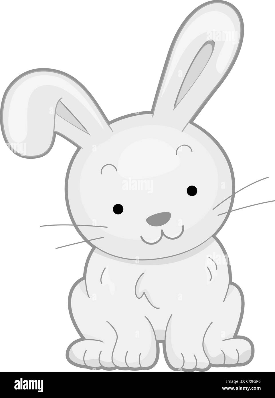 Rabbit illustration Black and White Stock Photos & Images - Alamy