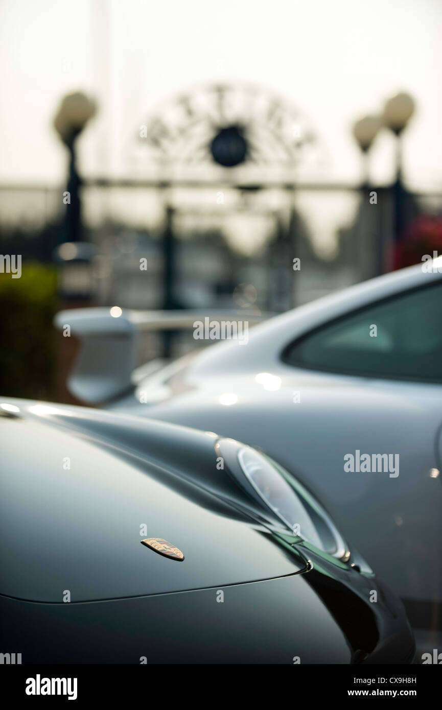 Porsche's on display at a car show Stock Photo - Alamy