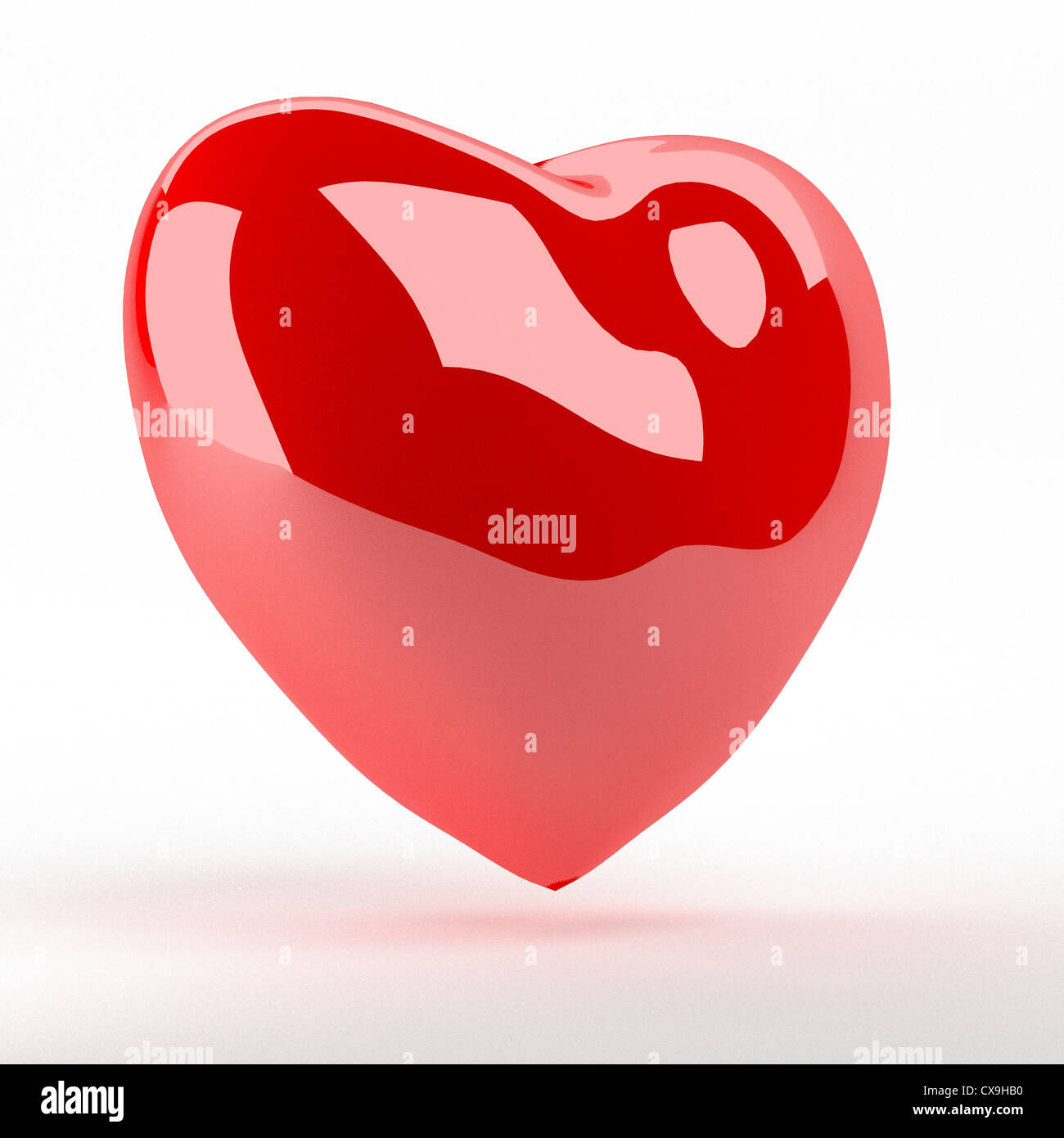 3d glossy shiny heart shape, for love or valentine's concepts Stock ...