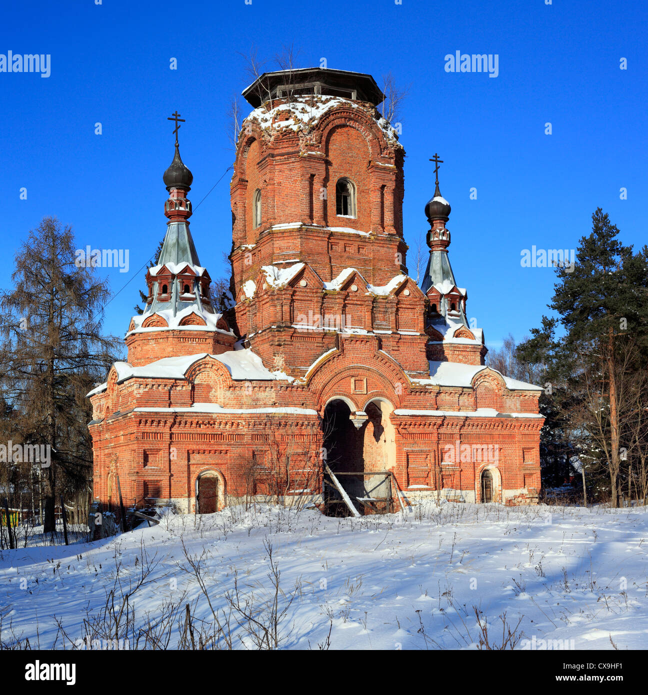 Ruins of a church, monastery of St Zosima, Arsaki, Vladimir region ...