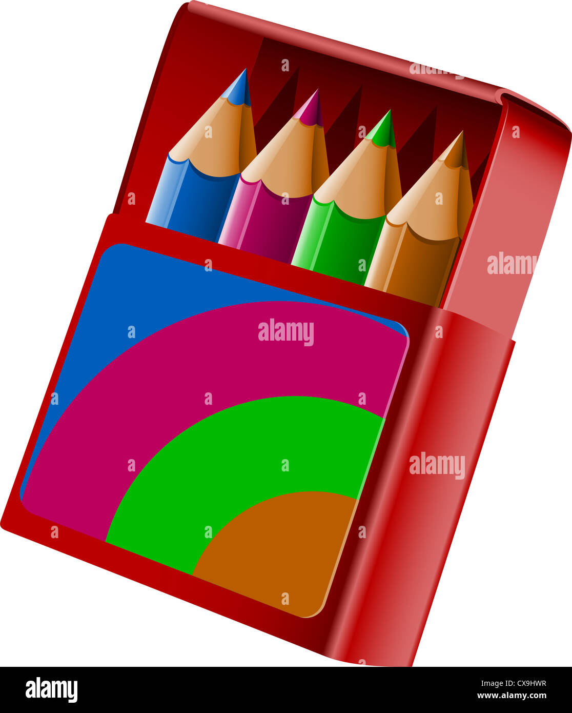 Box of crayons Stock Photo - Alamy