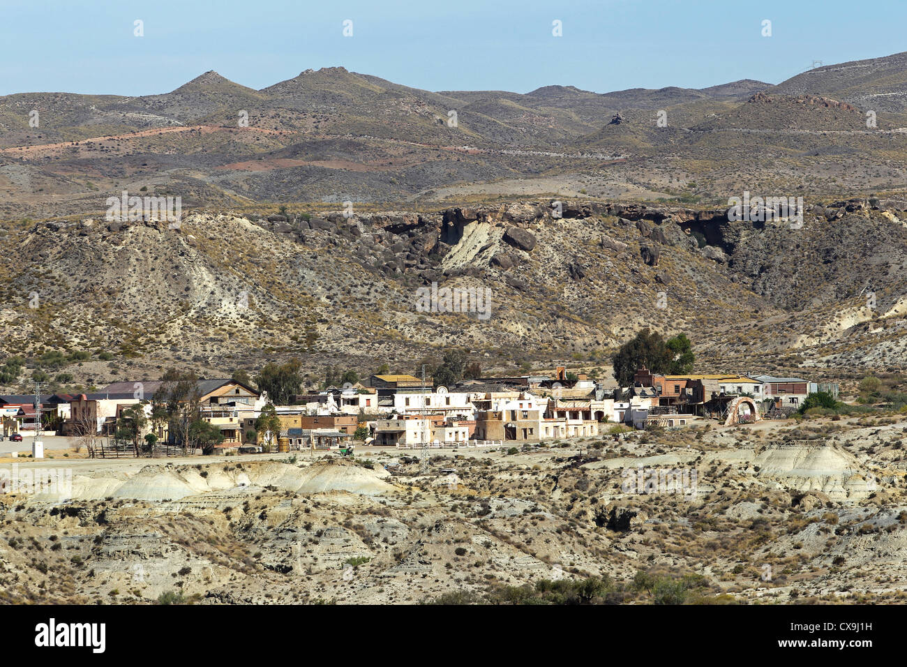 Mini Hollywood in the desert landscape of Almeria, Spain, scene of ...