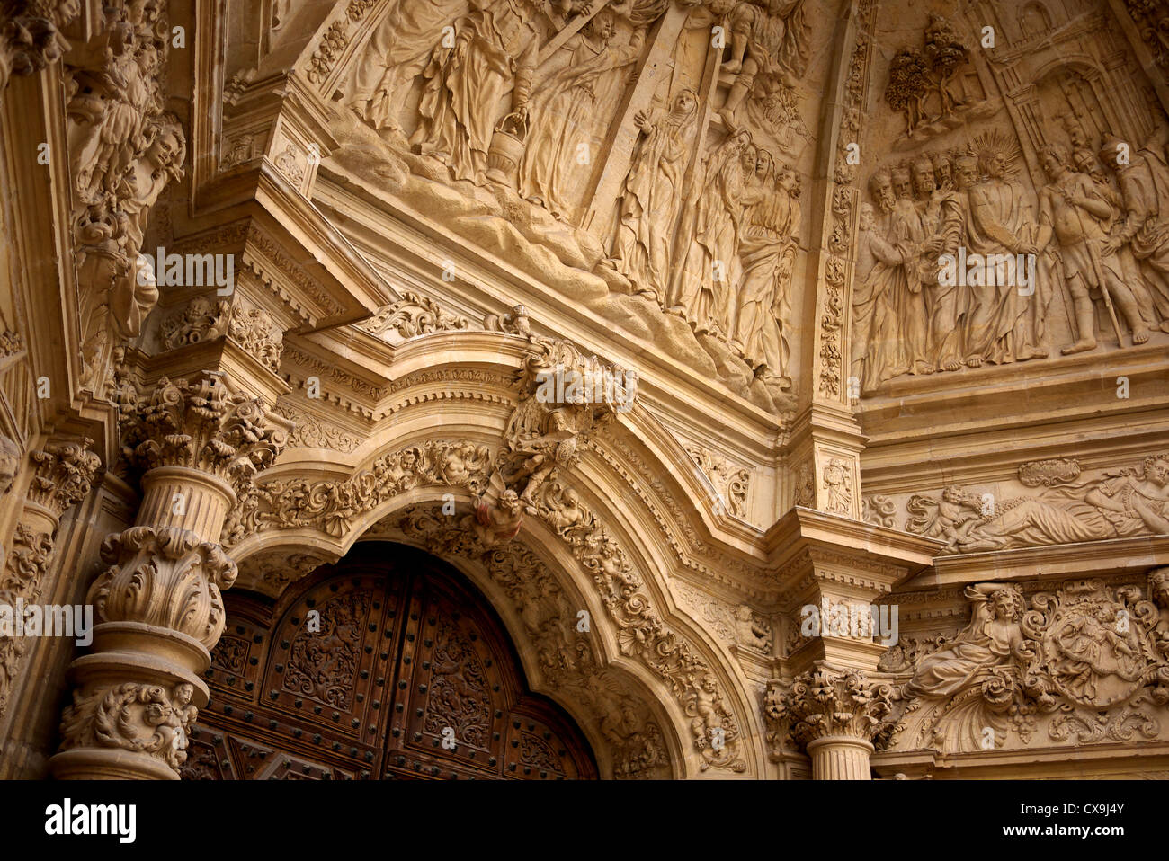 Stonework detail at the Cathedral St. Marta in Astorga, Spain Stock ...