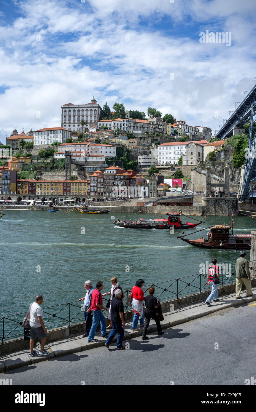porto,portugal.people walking,background historic centre Stock Photo ...