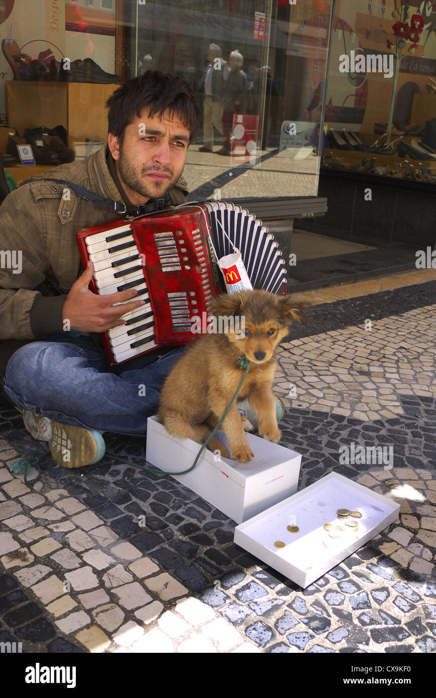 Busker with dog hi-res stock photography and images - Alamy