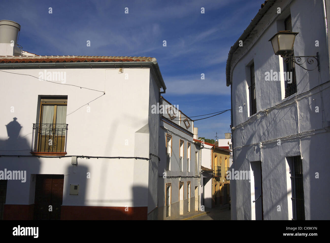 Evening light in the town of Constantina, Spain Stock Photo - Alamy