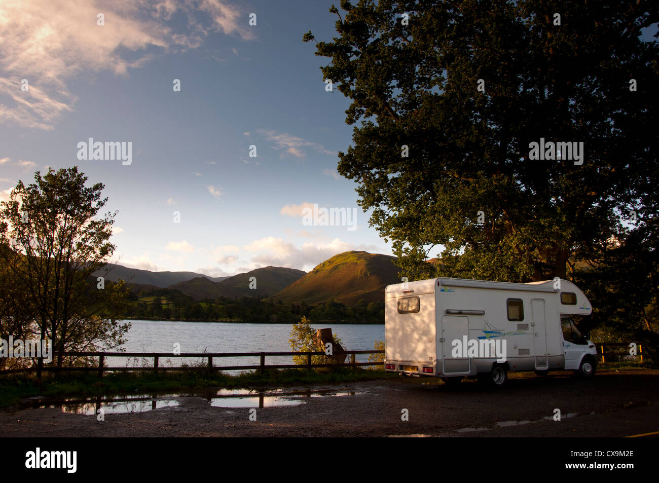 Motor home camper van in lay by in Lake District Stock Photo - Alamy