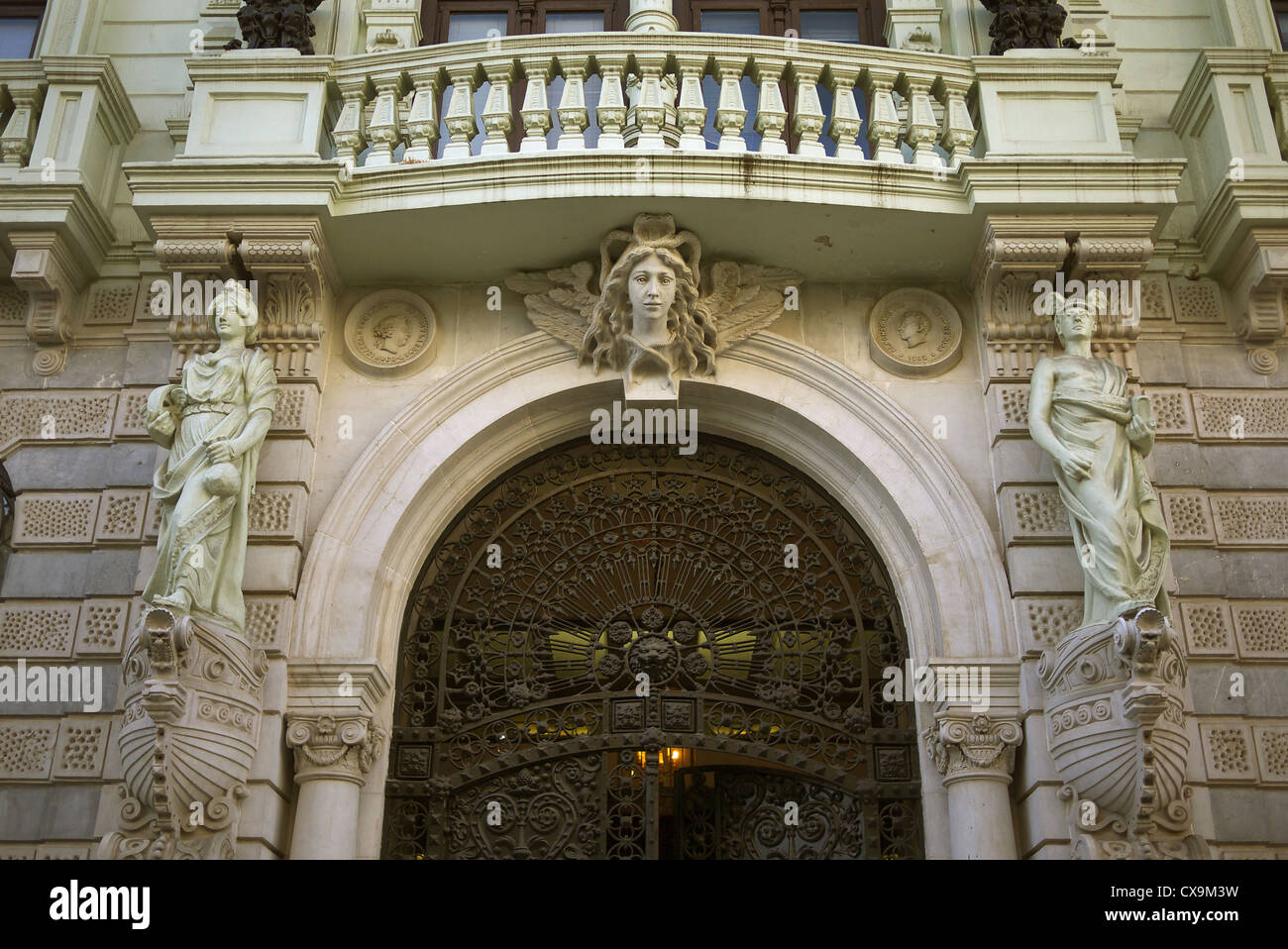 The entrance to the Banesto bank in Santander, Spain Stock Photo - Alamy