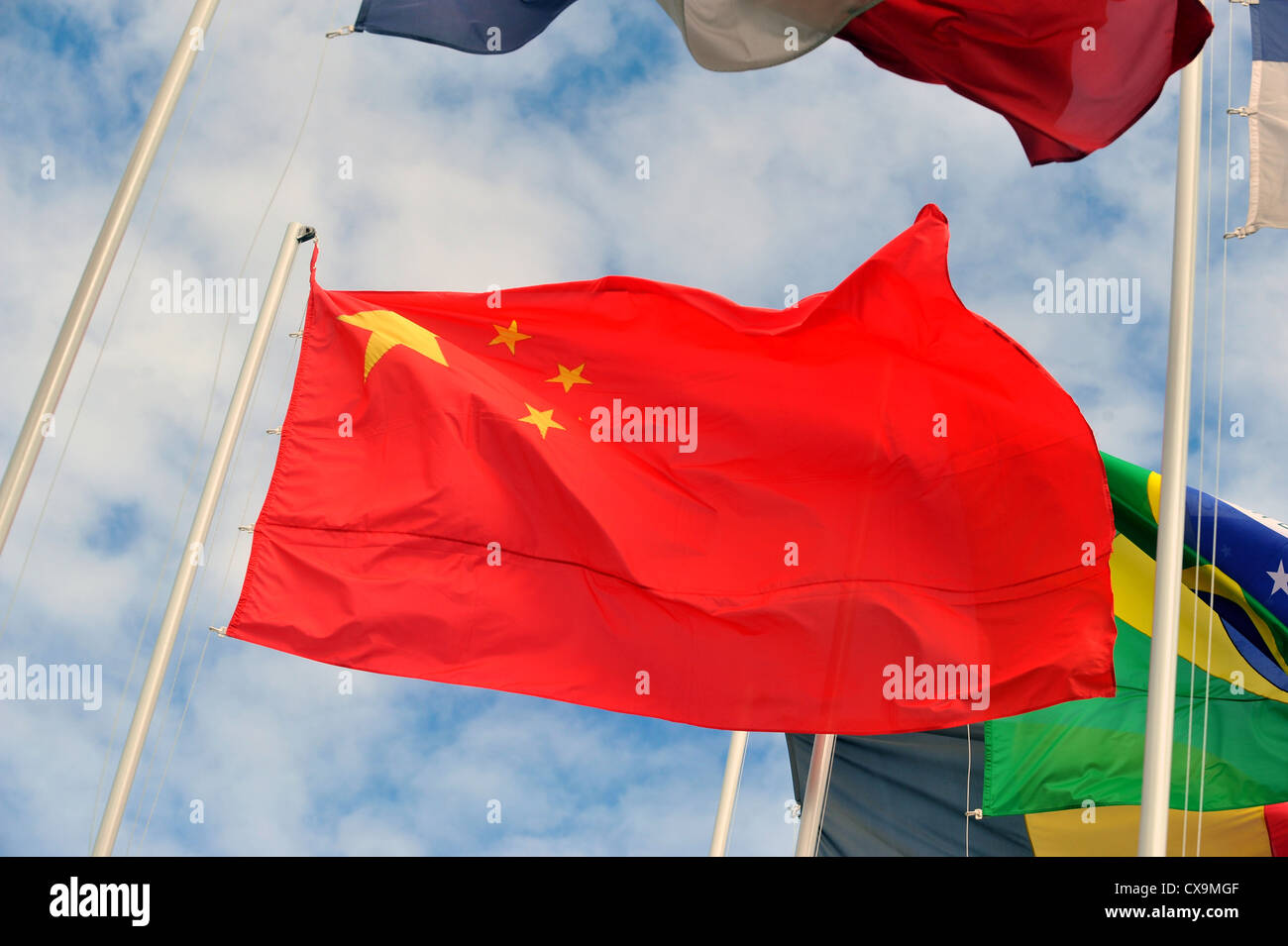 Flags of the participating countries during the International ...