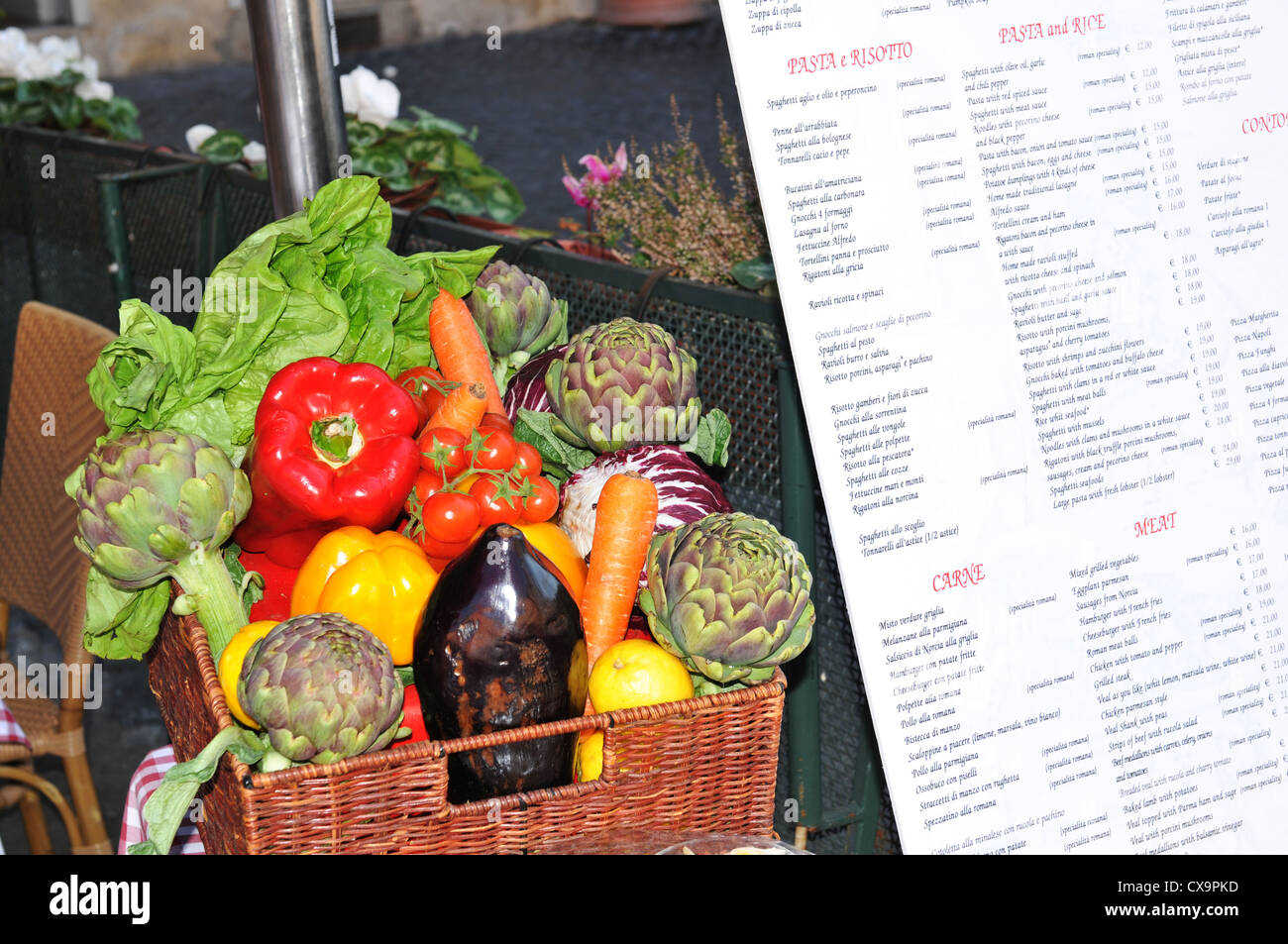 Menu on display speciality hi-res stock photography and images - Alamy