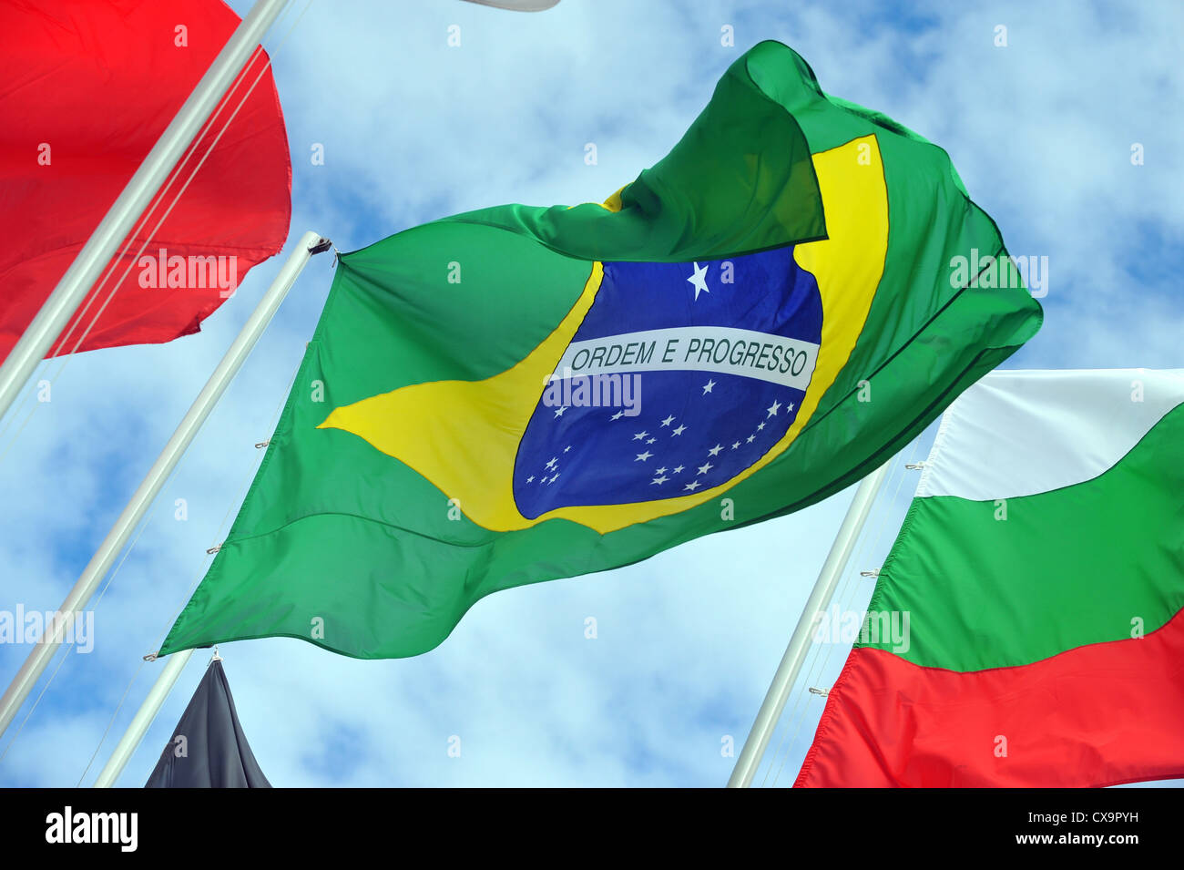 Flags of the participating countries during the International ...